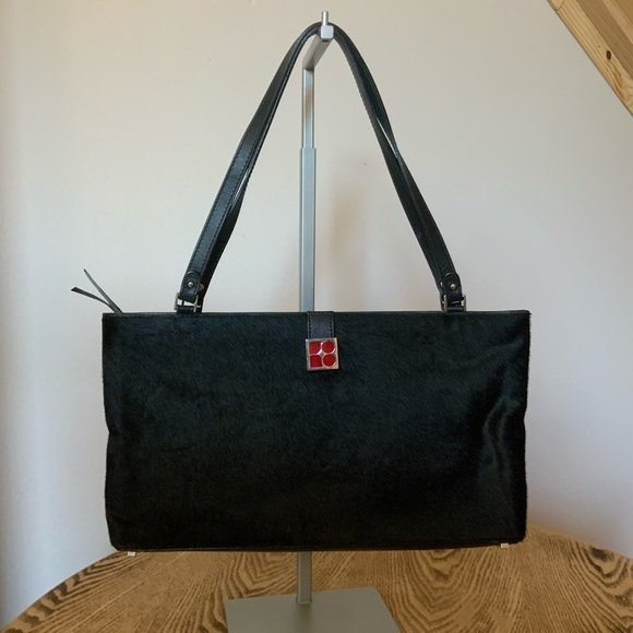 kate spade | Bags | Kate Spade Hair On Fur And Leather Black Shoulder ...